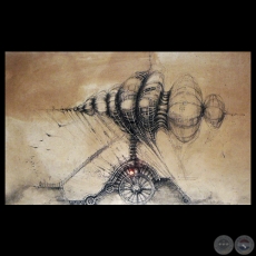 Portal Guaraní - SIN TÍTULO, 1970 - Dibujo y aguada de JENARO PINDÚ