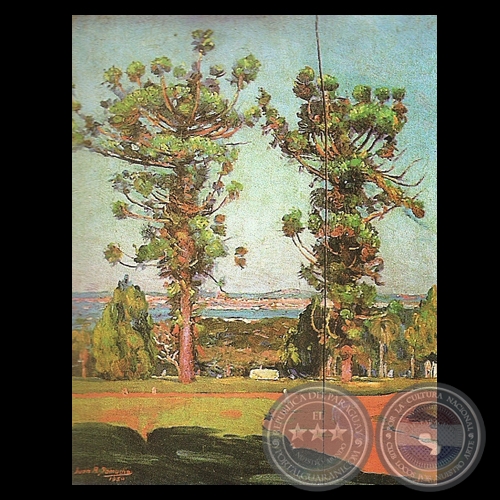 Portal Guaraní - PINOS, 1930 - Óleo de JUAN SAMUDIO