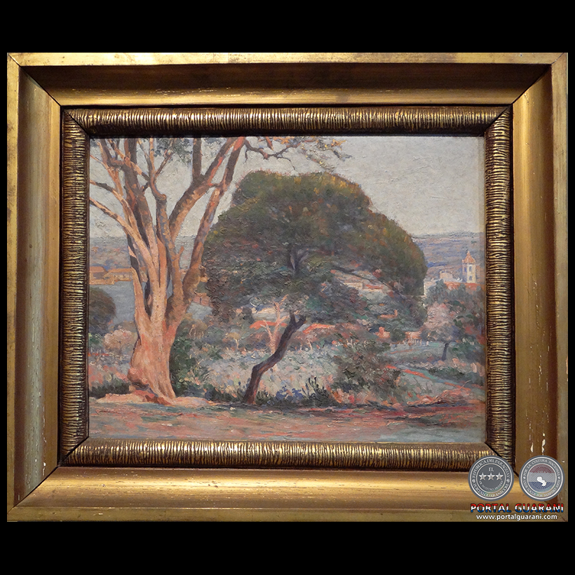 Portal Guaraní - DOS ÁRBOLES, 1924 - Óleo sobre madera de JUAN ANSELMO ...