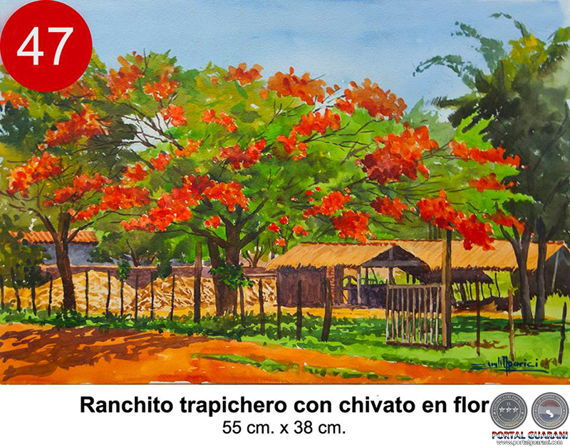 Portal Guaraní - Ranchito trapichero con chivato en flor - Obra de ...