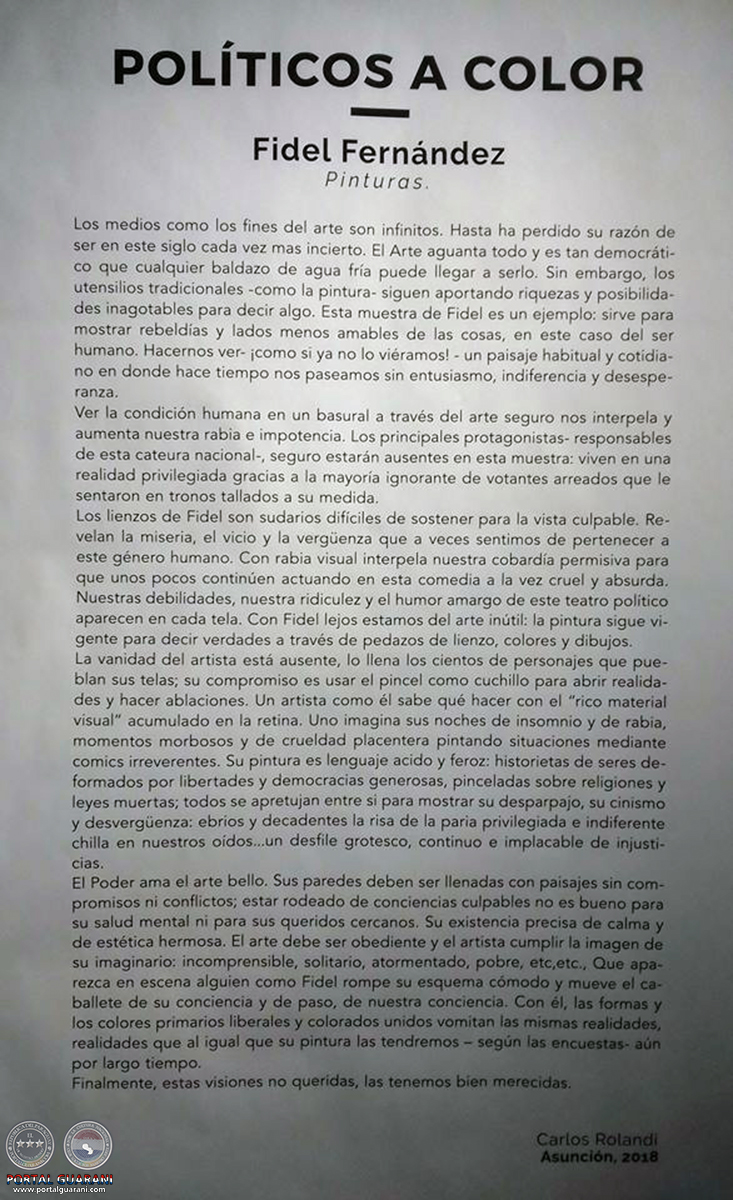Portal Guaraní - Políticos a todo color - Pinturas de Fidel Fernández ...