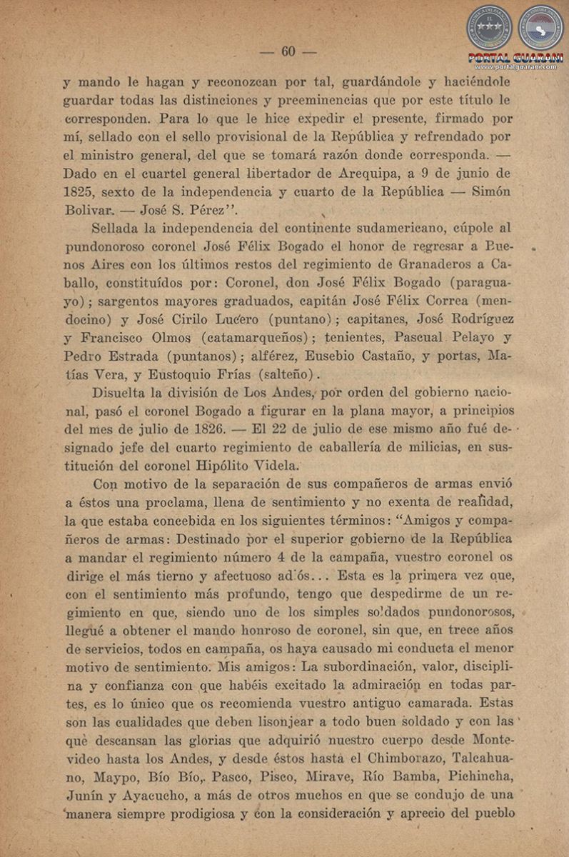 Portal Guaraní - JOSÉ FÉLIX BOGADO (+) - CORONEL DON JOSÉ FÉLIX BOGADO ...
