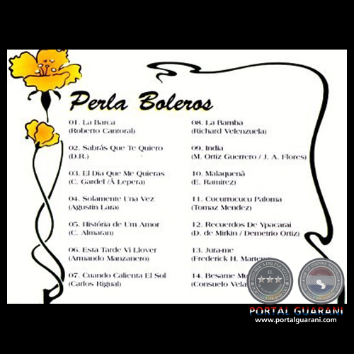 Portal Guaraní - BOLEROS - PERLA - ERMELINDA (PERLA) PEDROSO RODRÍGUEZ